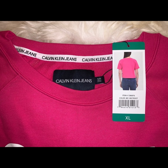 Calvin Klein Jeans | Tops | Calvin Klein Monogram Logo Pink Cropped ...